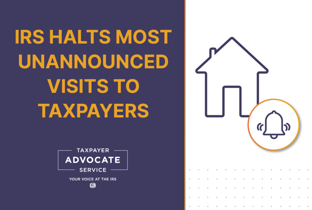 Most IRS unannounced visits by revenue officers will stop - TAS