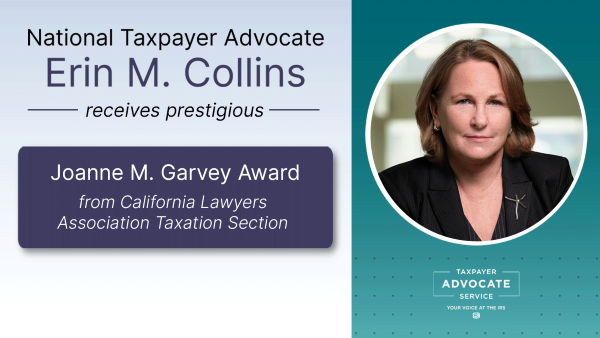 National Taxpayer Advocate Erin M. Collins Receives Prestigious Award ...
