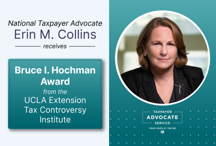 National Taxpayer Advocate Erin M. Collins to receive prestigious award ...